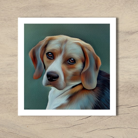 Handcrafted Beagle Card From Original Mixed Media Signed - Etsy