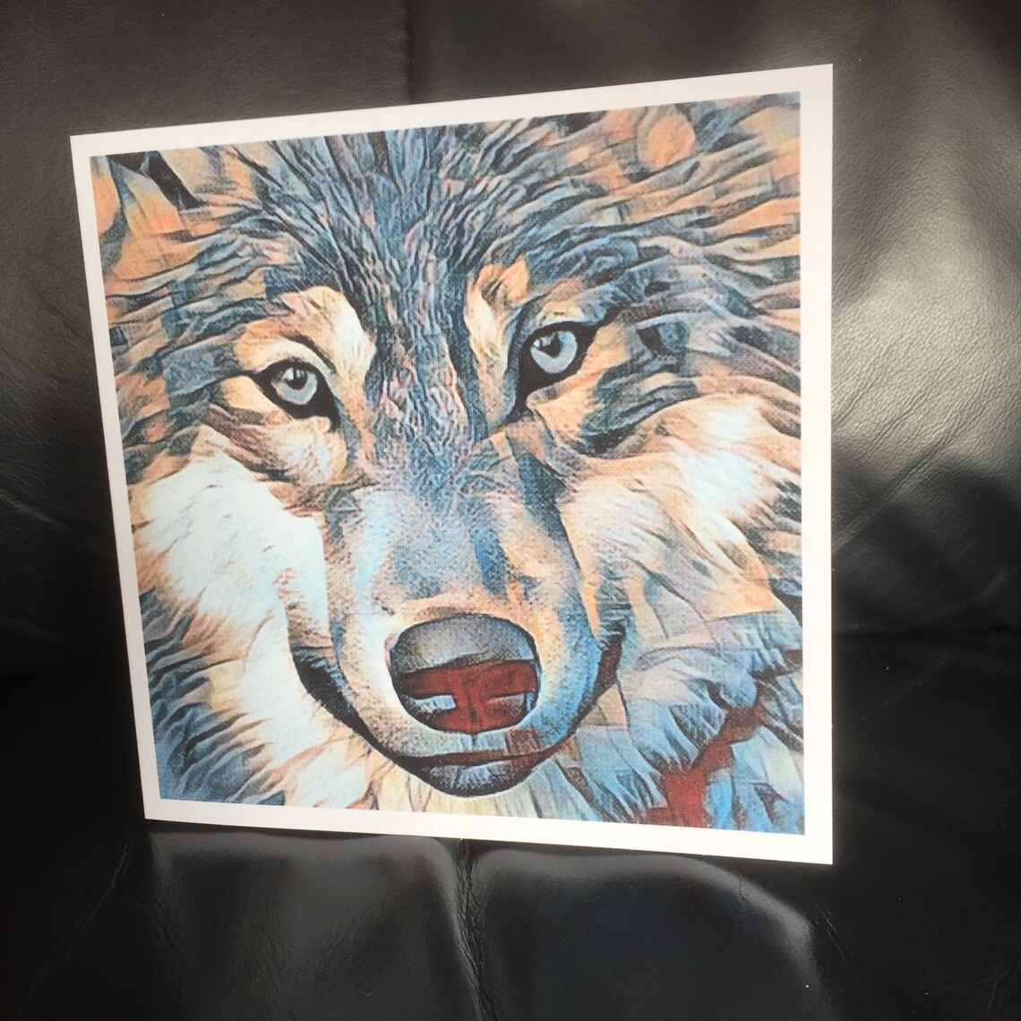 Wolf card from original pastel and watercolour artwork by | Etsy