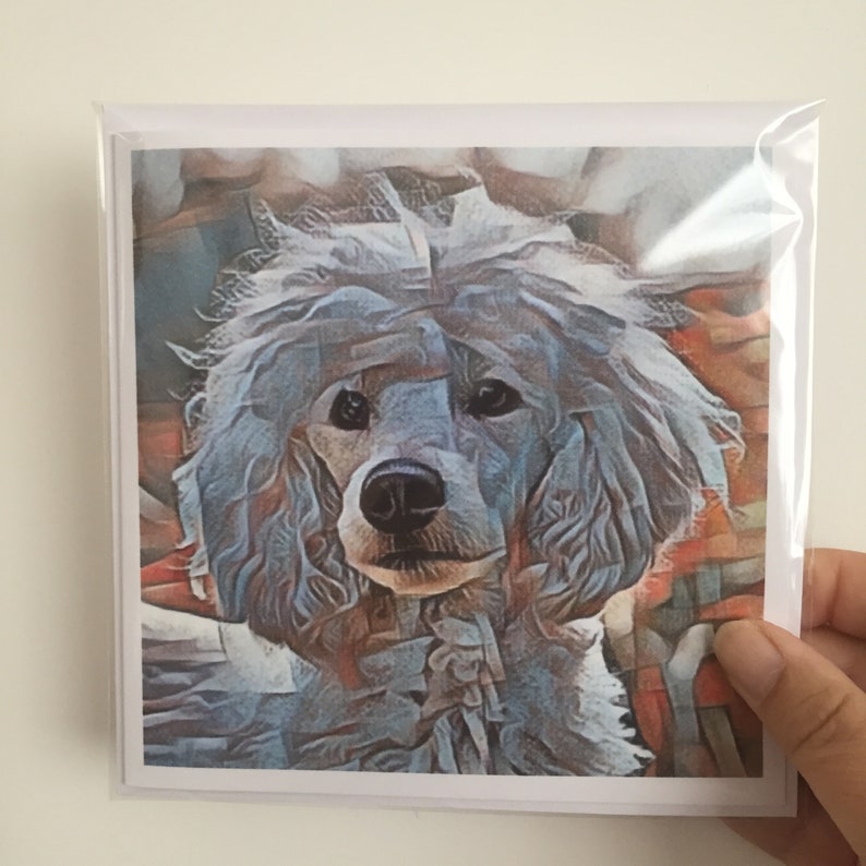 Handcrafted Poodle Card From Original Mixed Media Signed - Etsy