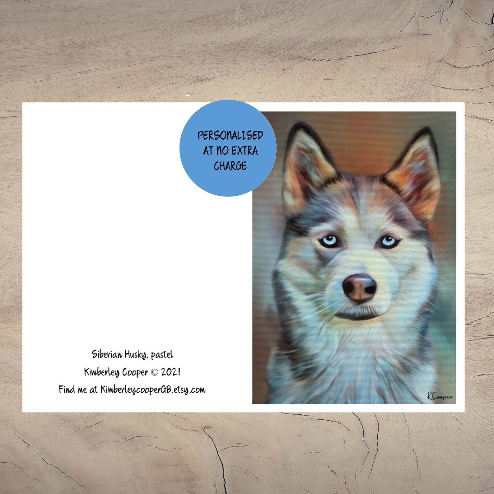 Handcrafted Siberian Husky Card From Original Signed Artwork - Etsy UK