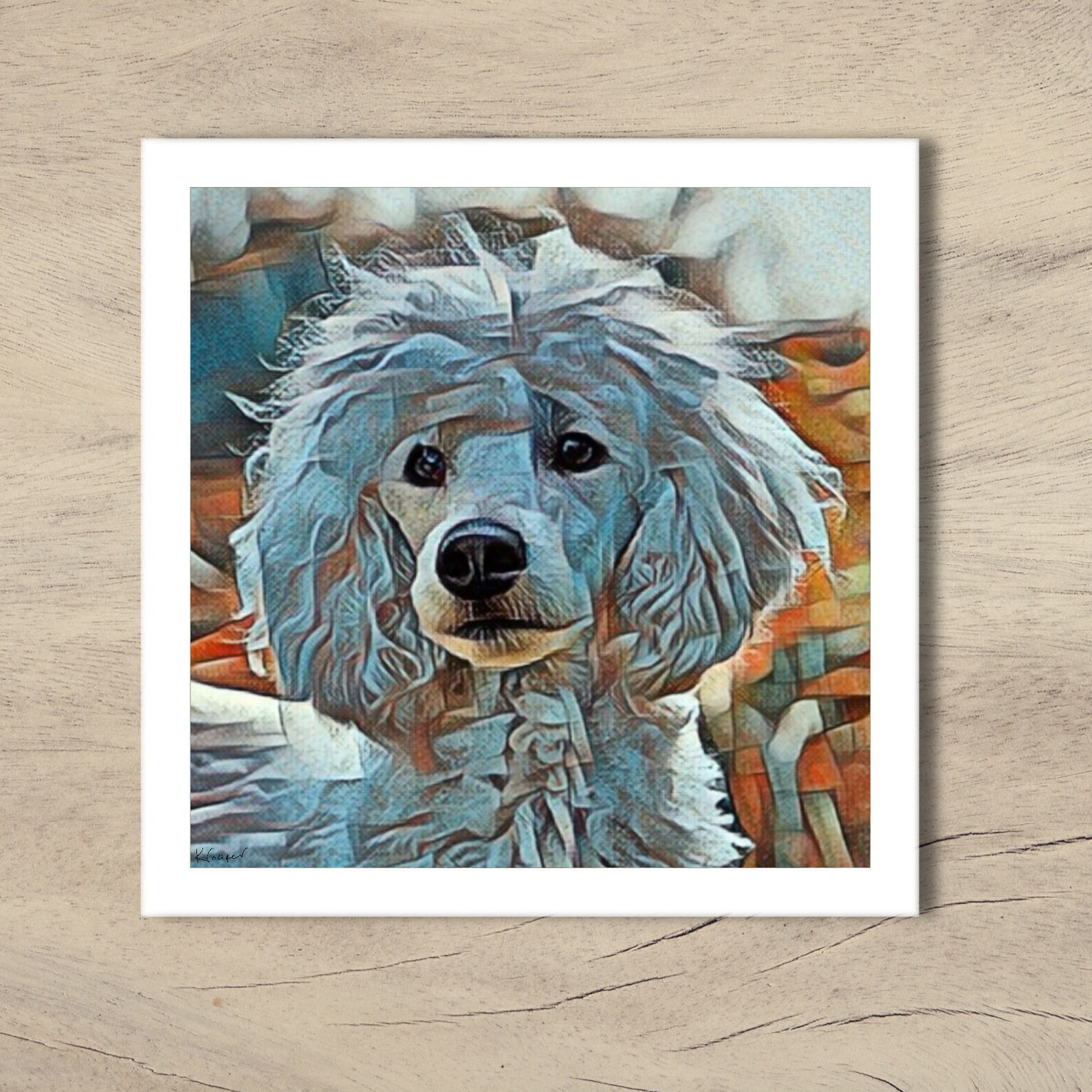 Handcrafted Poodle Card From Original Mixed Media Signed - Etsy