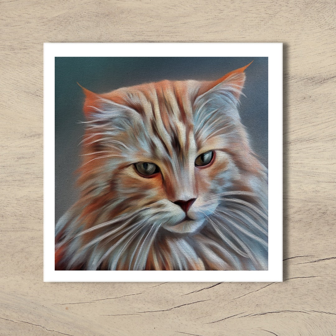Handcrafted Maine Coon Card From Original Mixed Media Signed Artwork by ...
