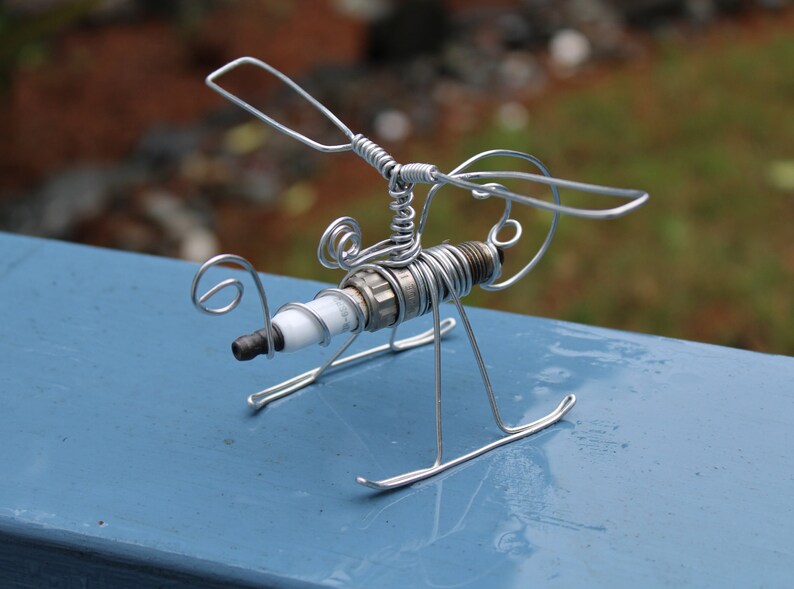Helicopter, Metal Wire Art, Aluminum Helicopter, Spark Plug Art ...