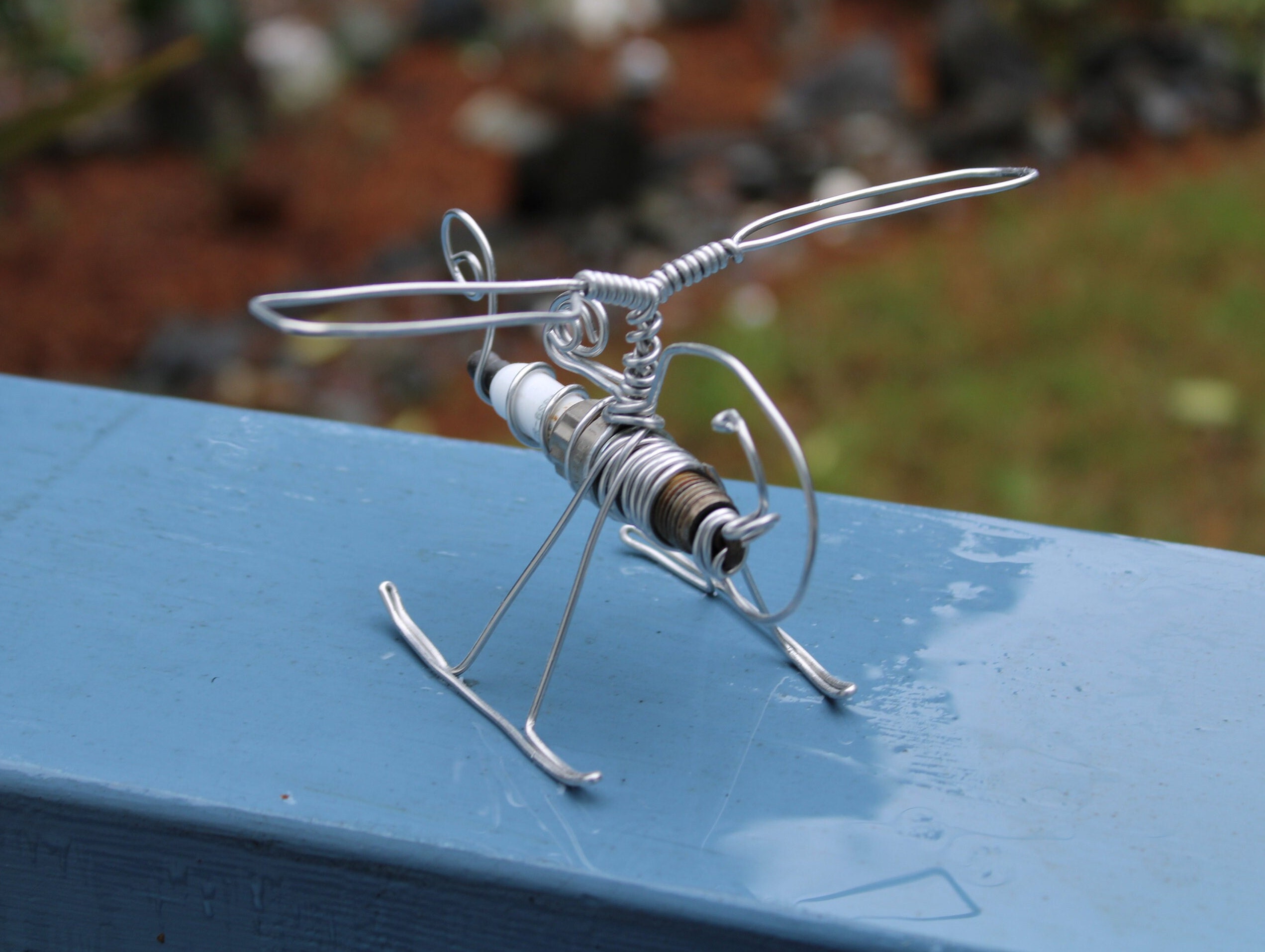 Helicopter, Metal Wire Art, Aluminum Helicopter, Spark Plug Art ...