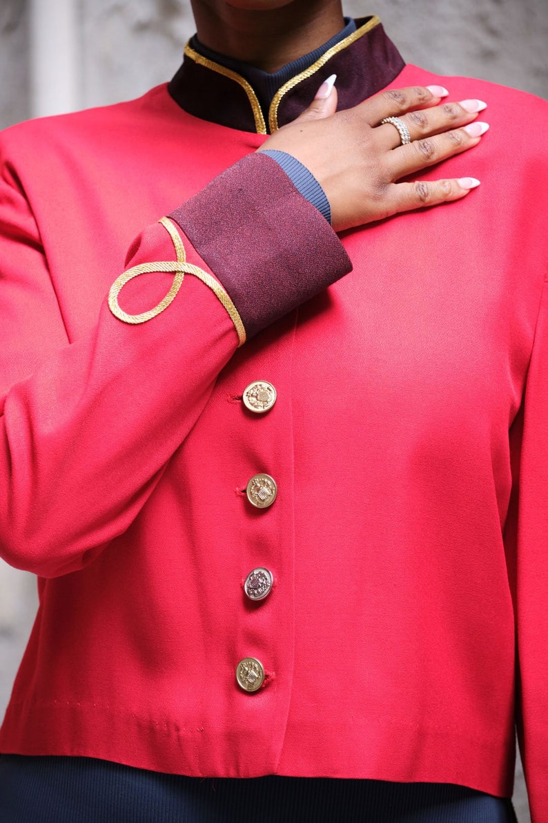 1990s Jessica Howard Red Bellhop Blazer W/ Brass Buttons Size M - Etsy