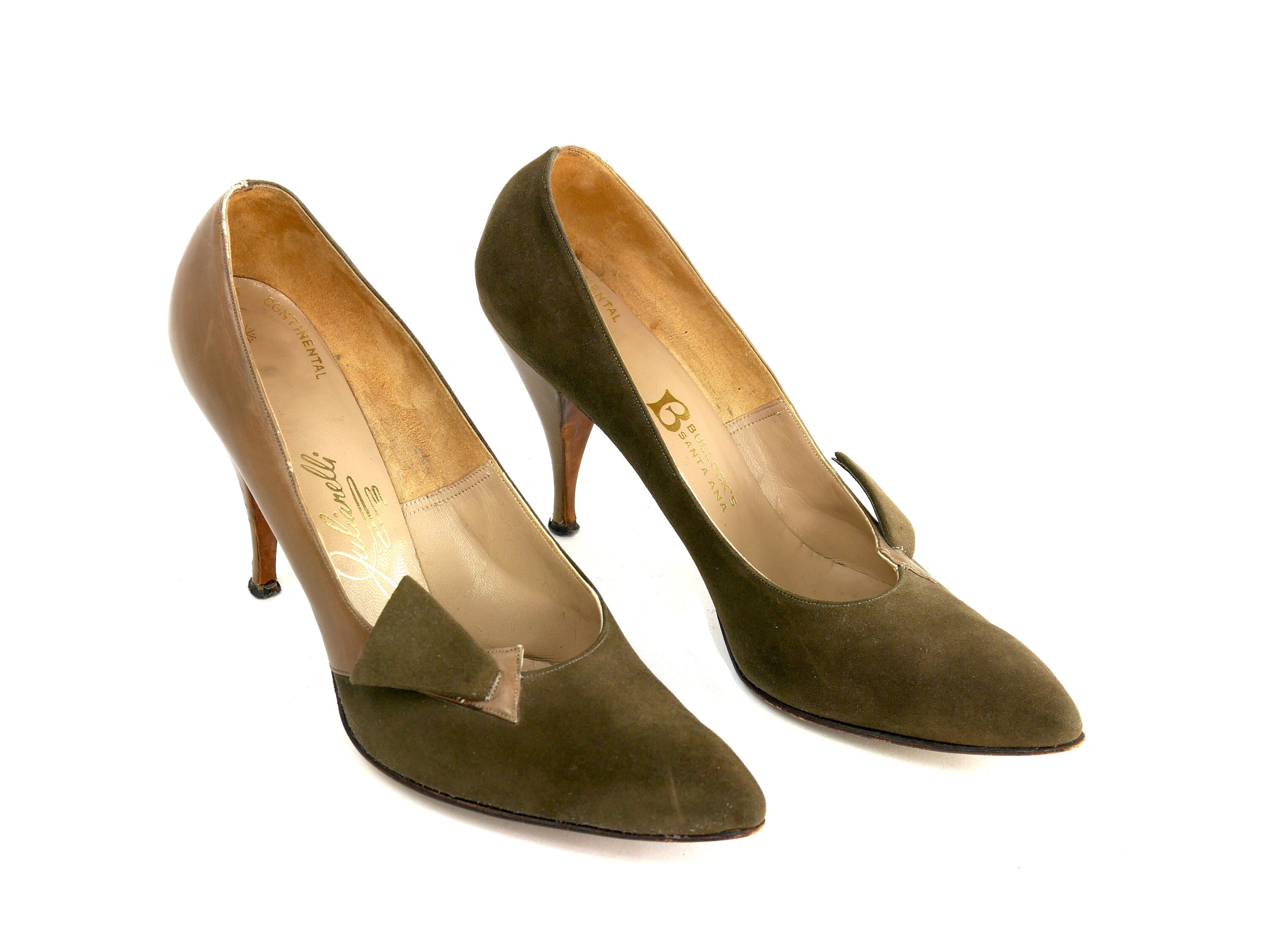 1940s/50s Bullocks Tan Two-tone Heels/pumps - Etsy