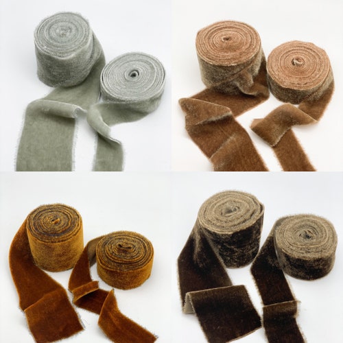 Hand Dyed Butter Yellow Silk Velvet Ribbon 4 Widths to | Etsy