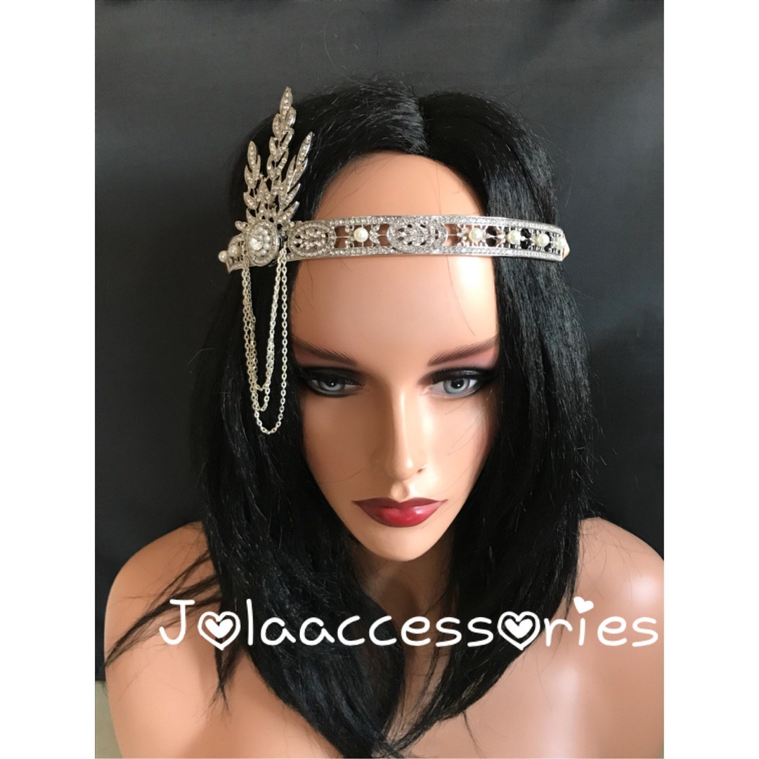 Silver Great Gatsby 1920s Headband Tiara Art Deco Headpiece - Etsy