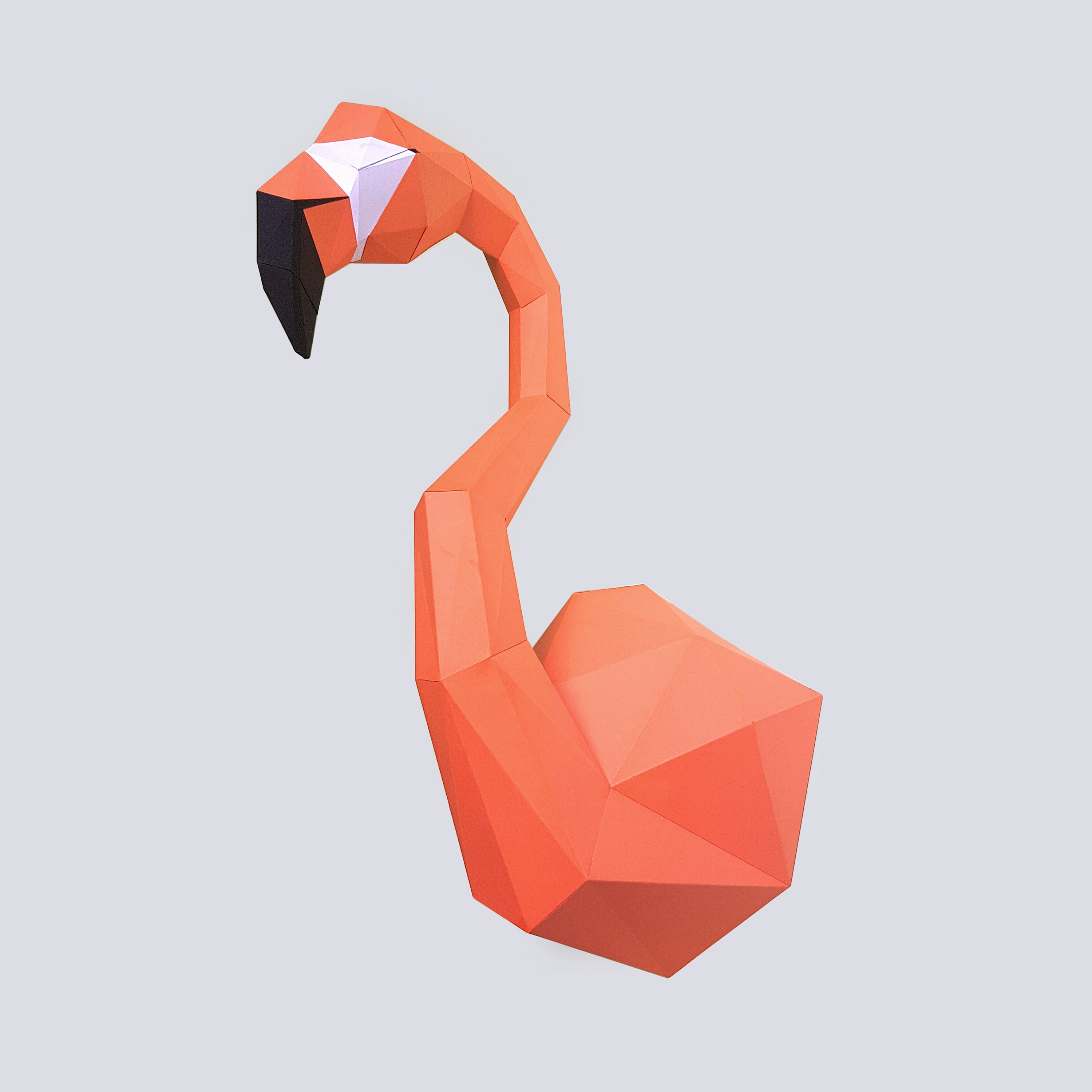 Flamingo Trophy. Low Poly Paper Sculpture Printable DIY Pdf Papercraft ...