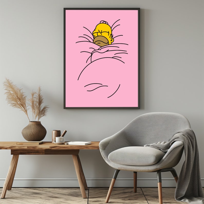 Cartoon Print Art, Simple Poster, Home Gift, Office Poster, Minimalism ...