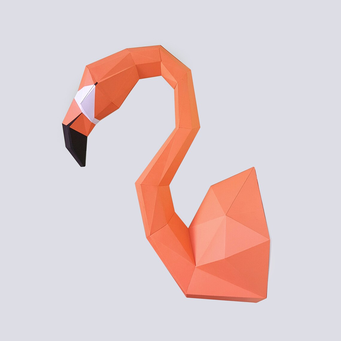 Flamingo Trophy. Low Poly Paper Sculpture Printable DIY Pdf Papercraft ...