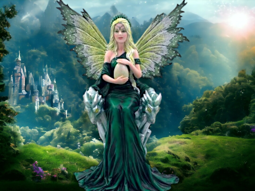 Emerald Enchantress Fairy Statue, Dragon Queen Figurine, Mythical ...