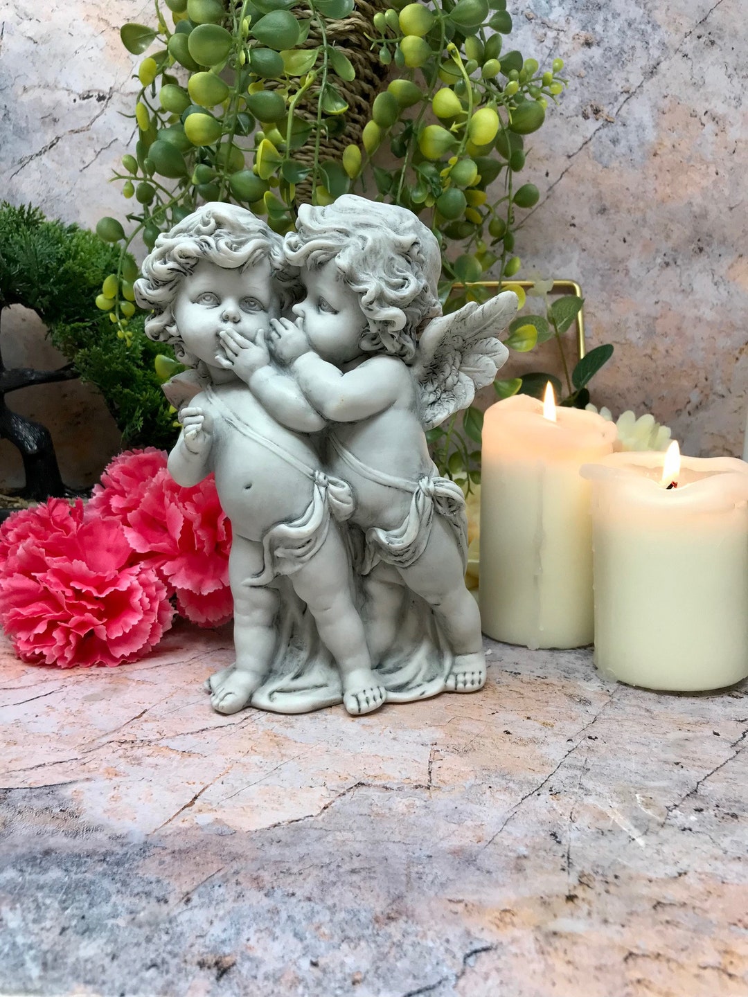 Guardian Angel Figurine Cherub Statue Ornament Sculpture Statue Gift ...