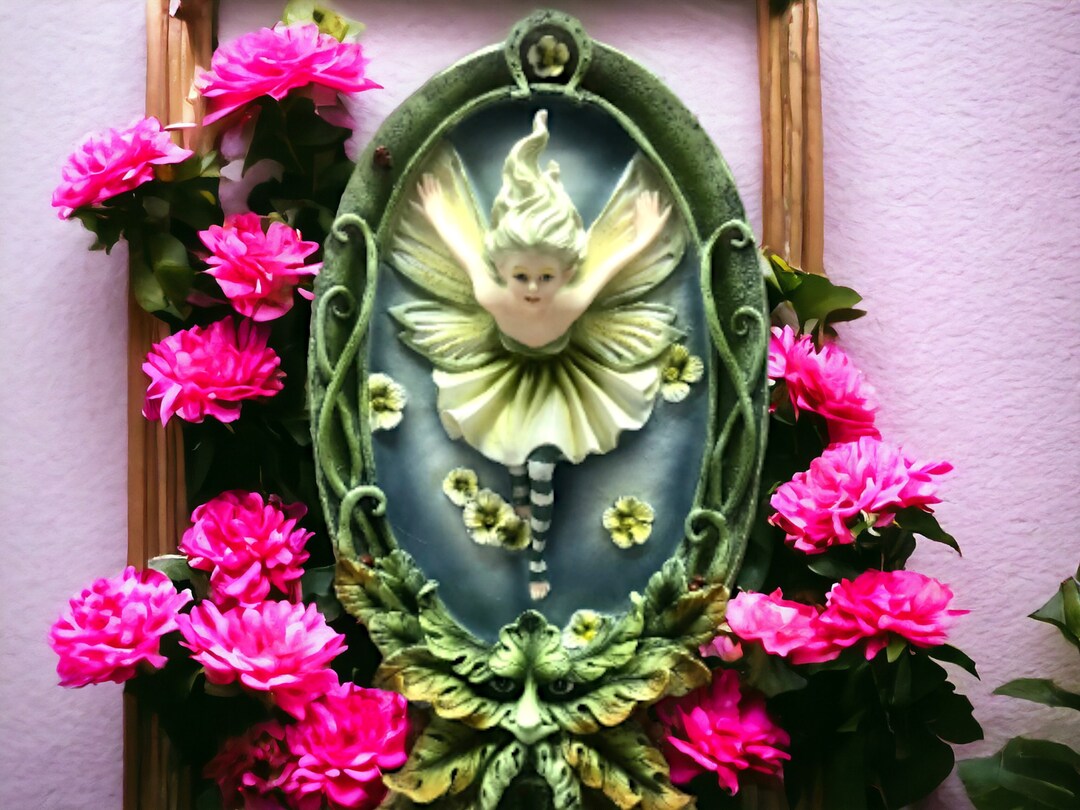 Enchanted Spring Fairy and Greenman Figurine, Mythical Creatures ...