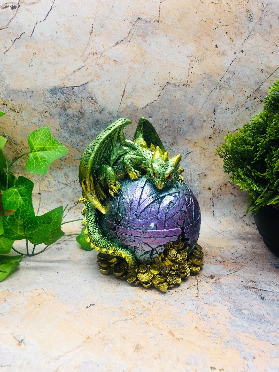 Whimsical Green Dragon Money Bank Fantasy Saving Box Dragons Collection ...