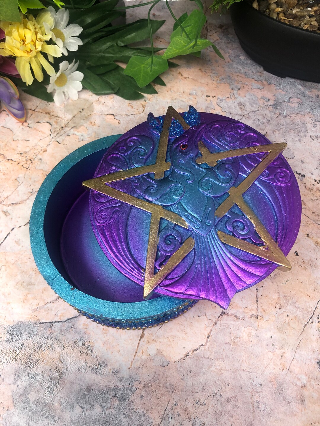 Celtic Bird Pentagram Box Wiccan Pagan Altar Decoration Ornament - Etsy