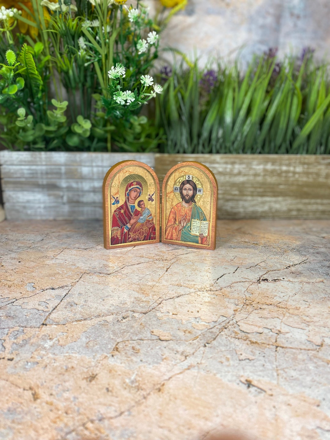 Jesus & Our Lady of Perpetual Help Plaque Religious Folding - Etsy