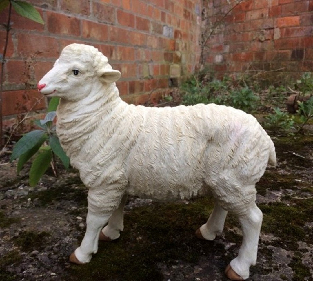 Small Standing Sheep Figurine Statue Garden Ornament Farm Lamb - Etsy