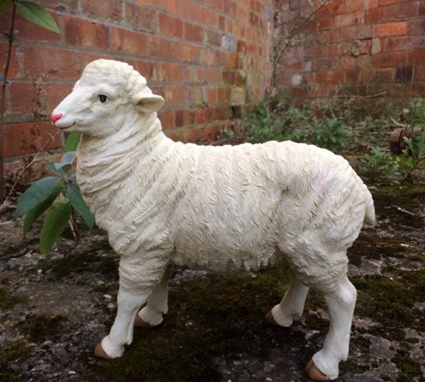Small Standing Sheep Figurine Statue Garden Ornament Farm Lamb - Etsy