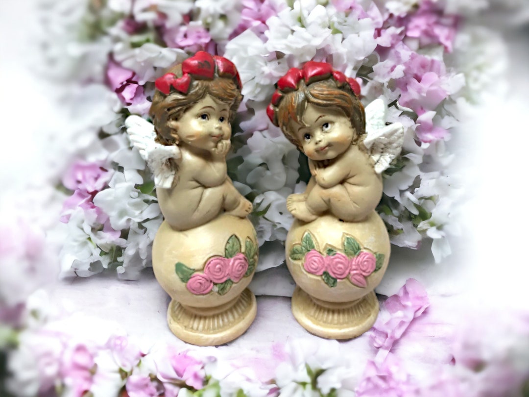 Cherub Twins Resin Figurines, Angelic Guardian Statues, Home Blessing ...