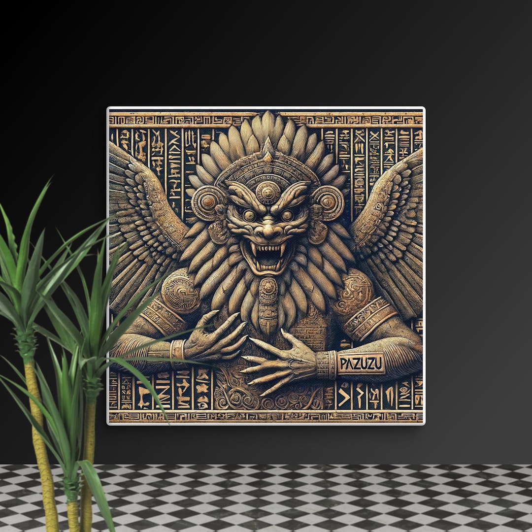 Ancient Assyrian Demon Pazuzu Canvas Art Detailed Mythological Wall ...