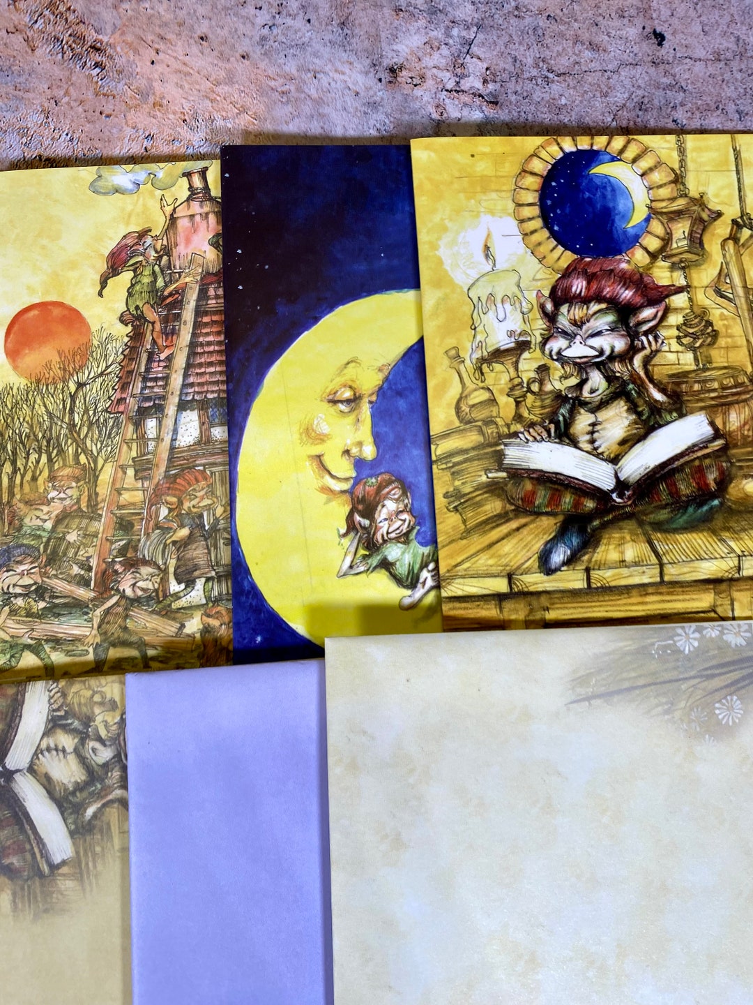 Vintage Anthony Fisher Pixie Cards Set of 12 Whimsical Fairy Tale Art ...