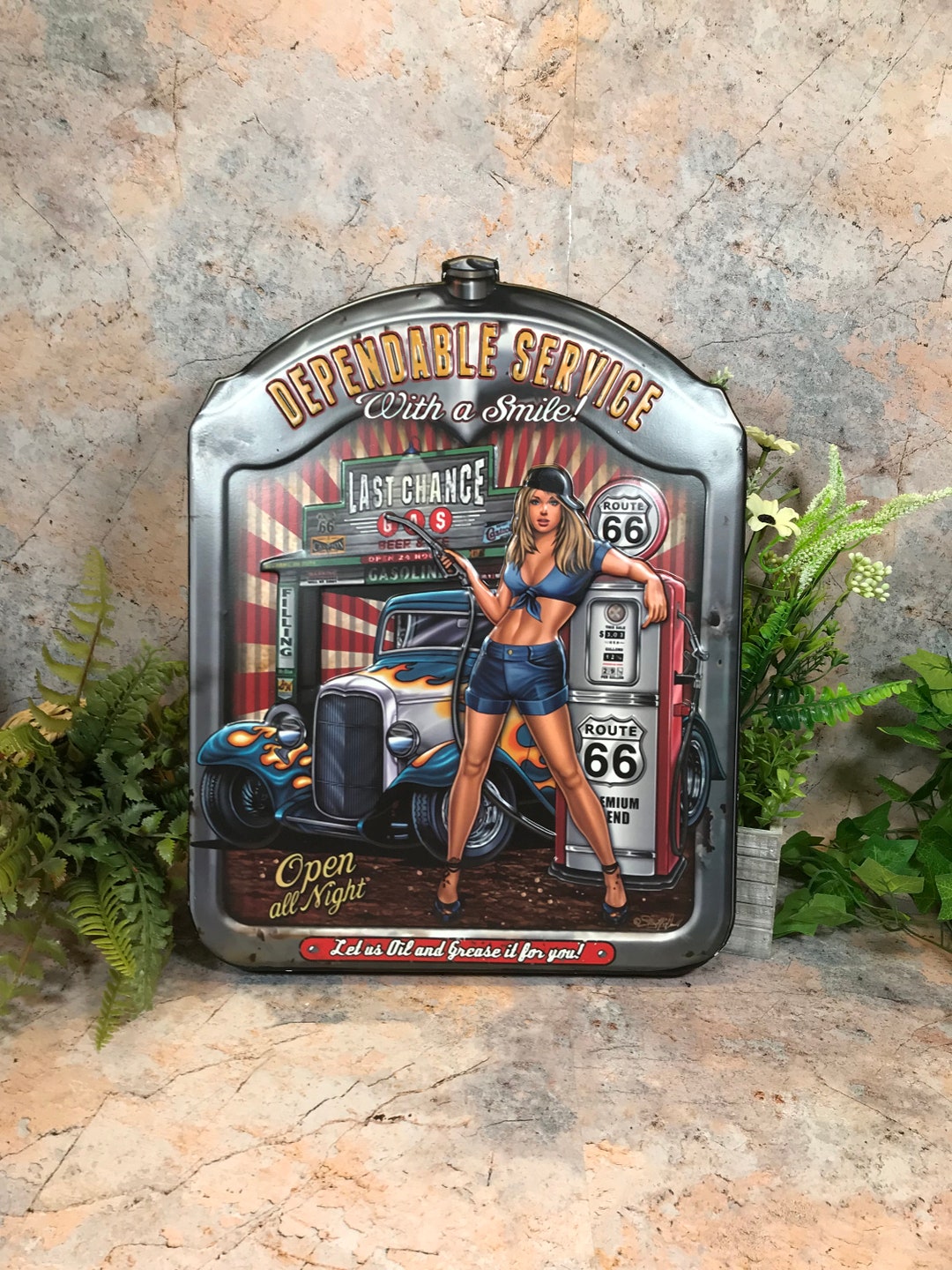 Pin Up Girls Retro Lady Vintage Style Metal Sign Plaque Man Cave Shed