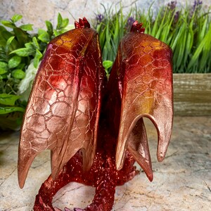Mystical Red Dragon Resin Figurine 19x17cm Enchanting Fantasy Ornament ...