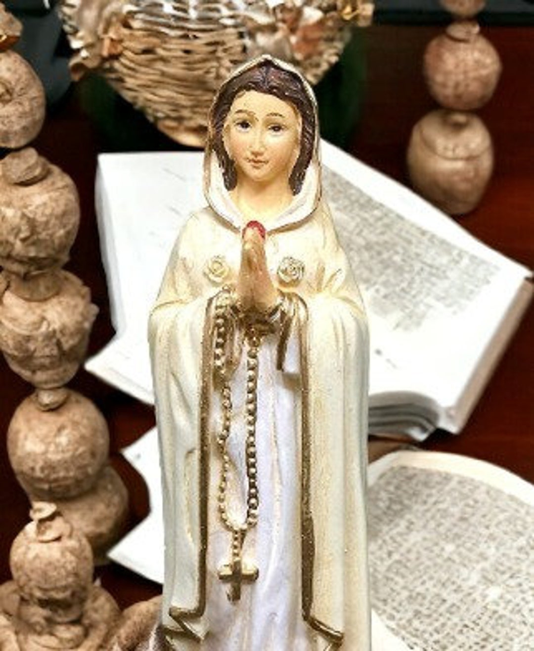 Rosa Mystica Mystic Rose Statue Mary Catholic Marian Sculpture ...