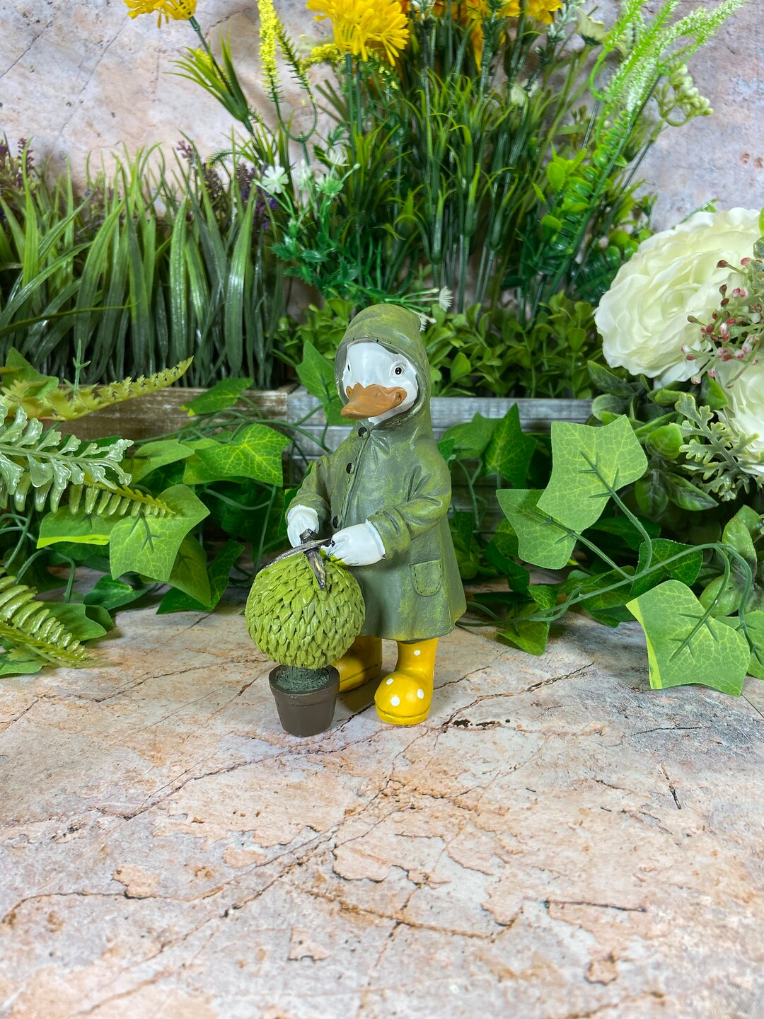 Quack up Your Garden With the Hilarious Resin Duck in Raincoat - Etsy UK