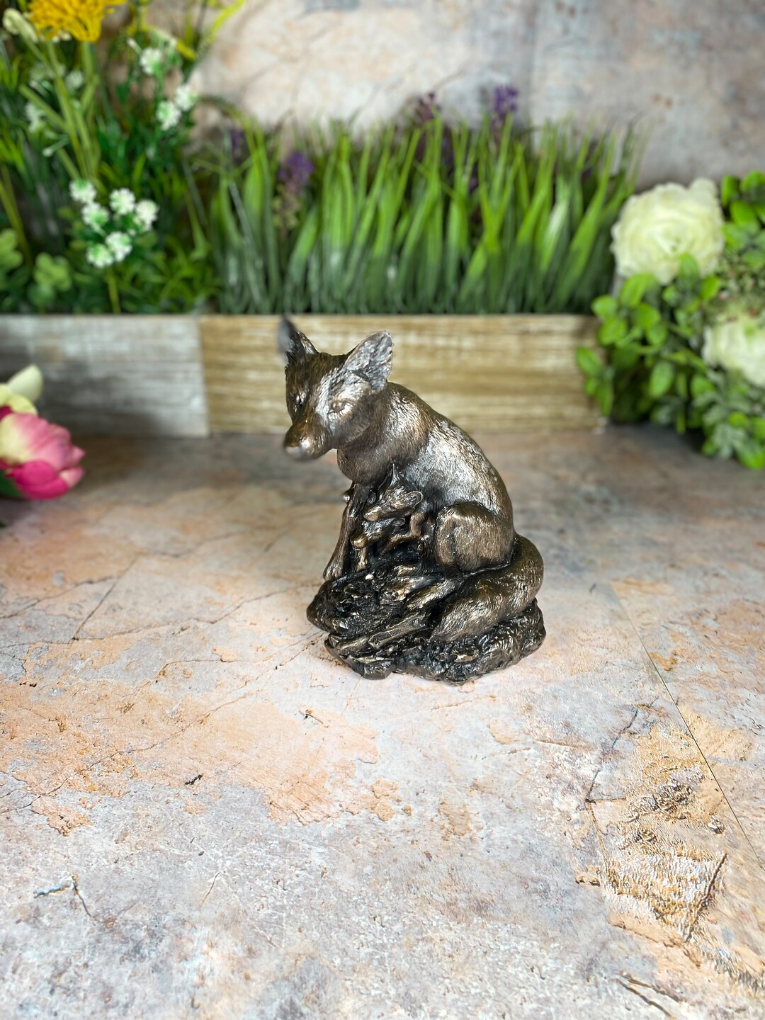 Handcrafted Bronze Fox Statue Majestic Wildlife Figurine - Etsy