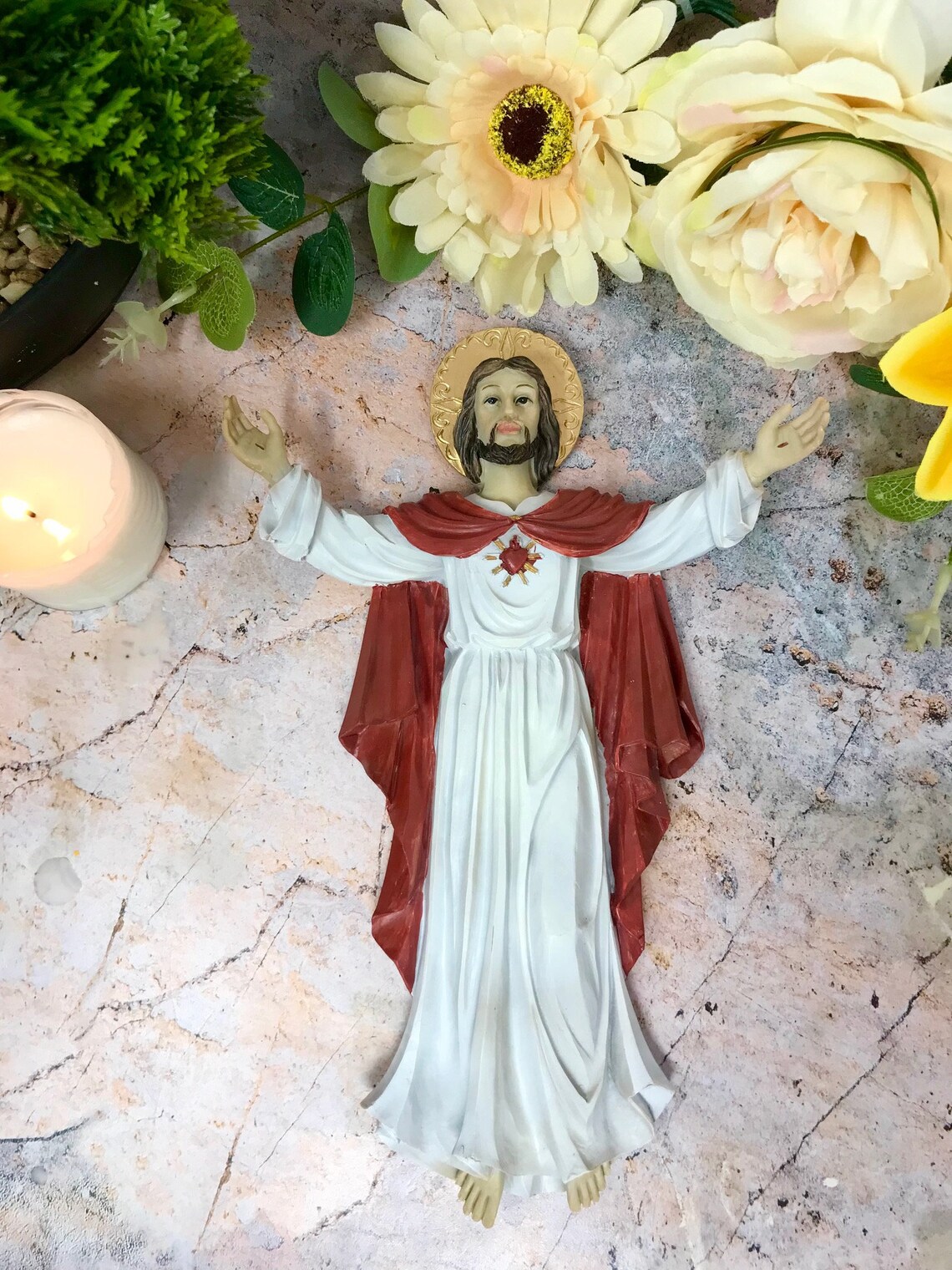 Risen Jesus Christ Resin Plaque Religious Wall Ornament Easter - Etsy