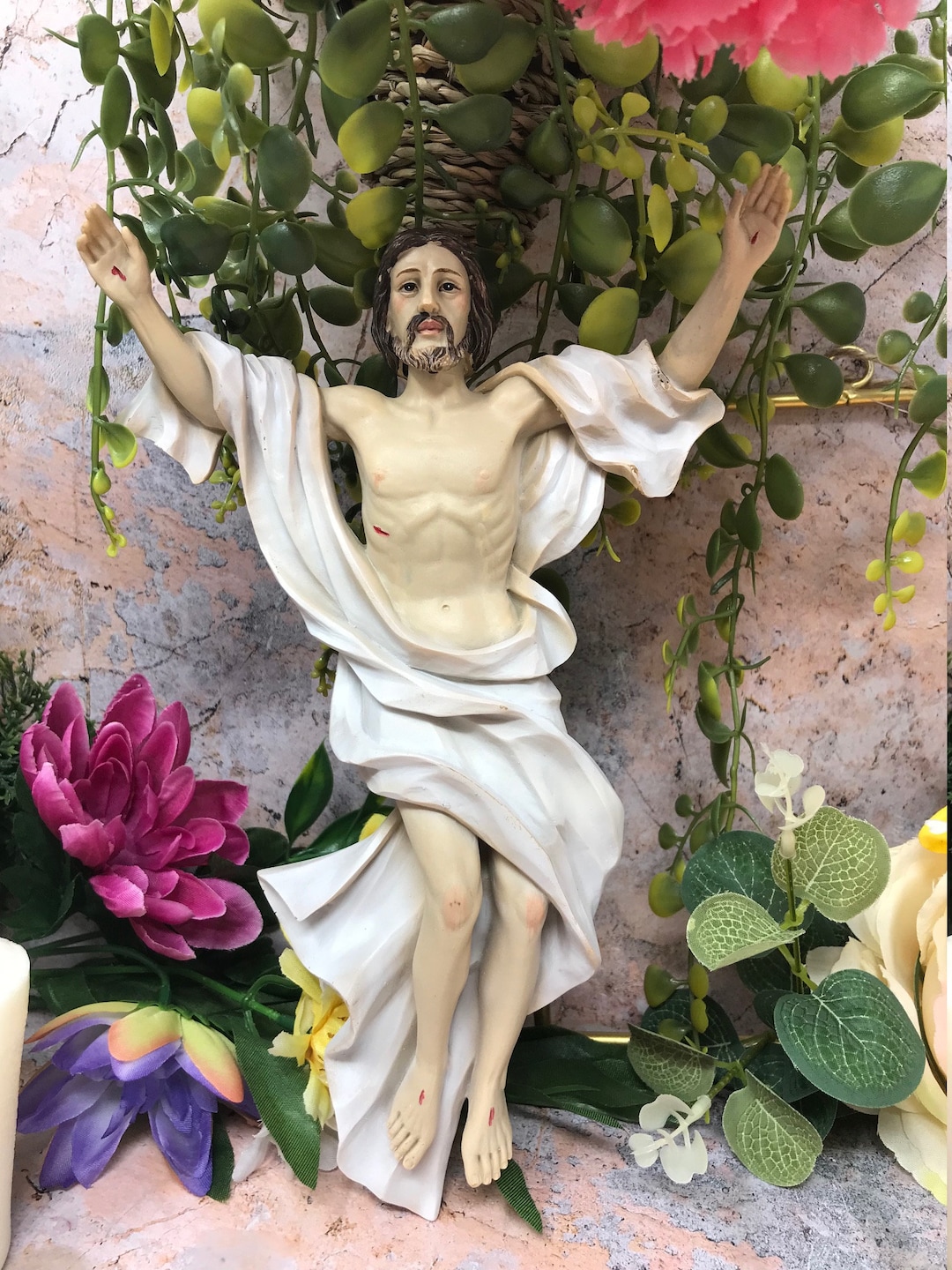 Risen Jesus Christ Resin Plaque Religious Wall Ornament Easter - Etsy
