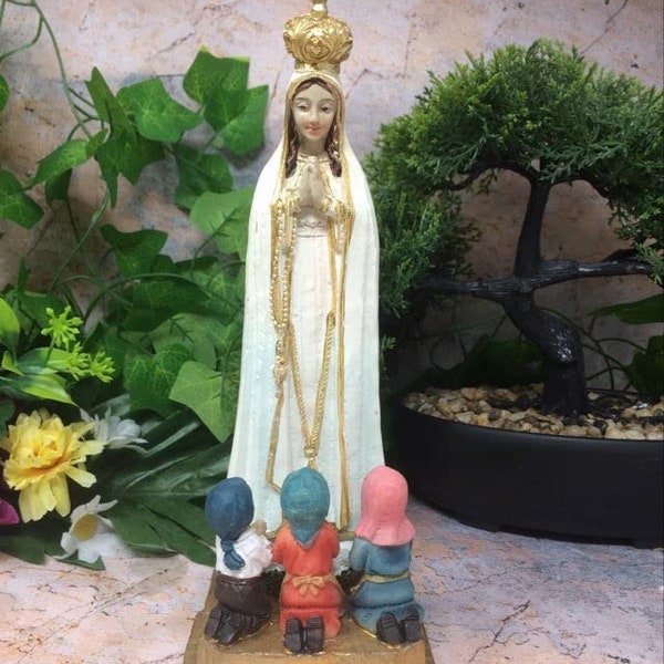 Our Lady of Fatima With Children Statue - Etsy