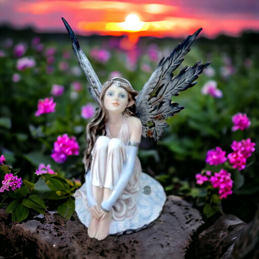 Angelic Fairy Figurine Large Statue, Ethereal Guardian Fairy Sculpture ...