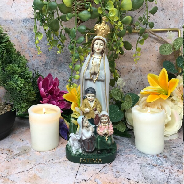 Our Lady of Fatima With Children Statue - Etsy