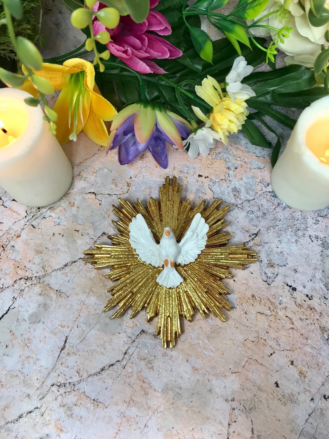 Holy Spirit Wall Plaque Trinity Dove Religious Art - Etsy