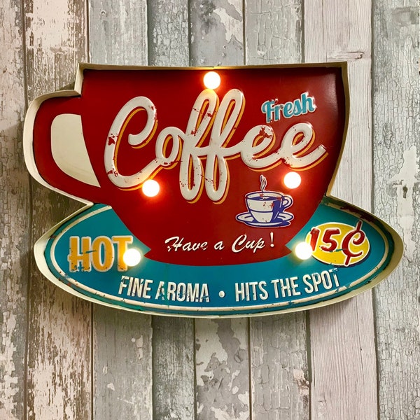Light up Coffee Sign - Etsy