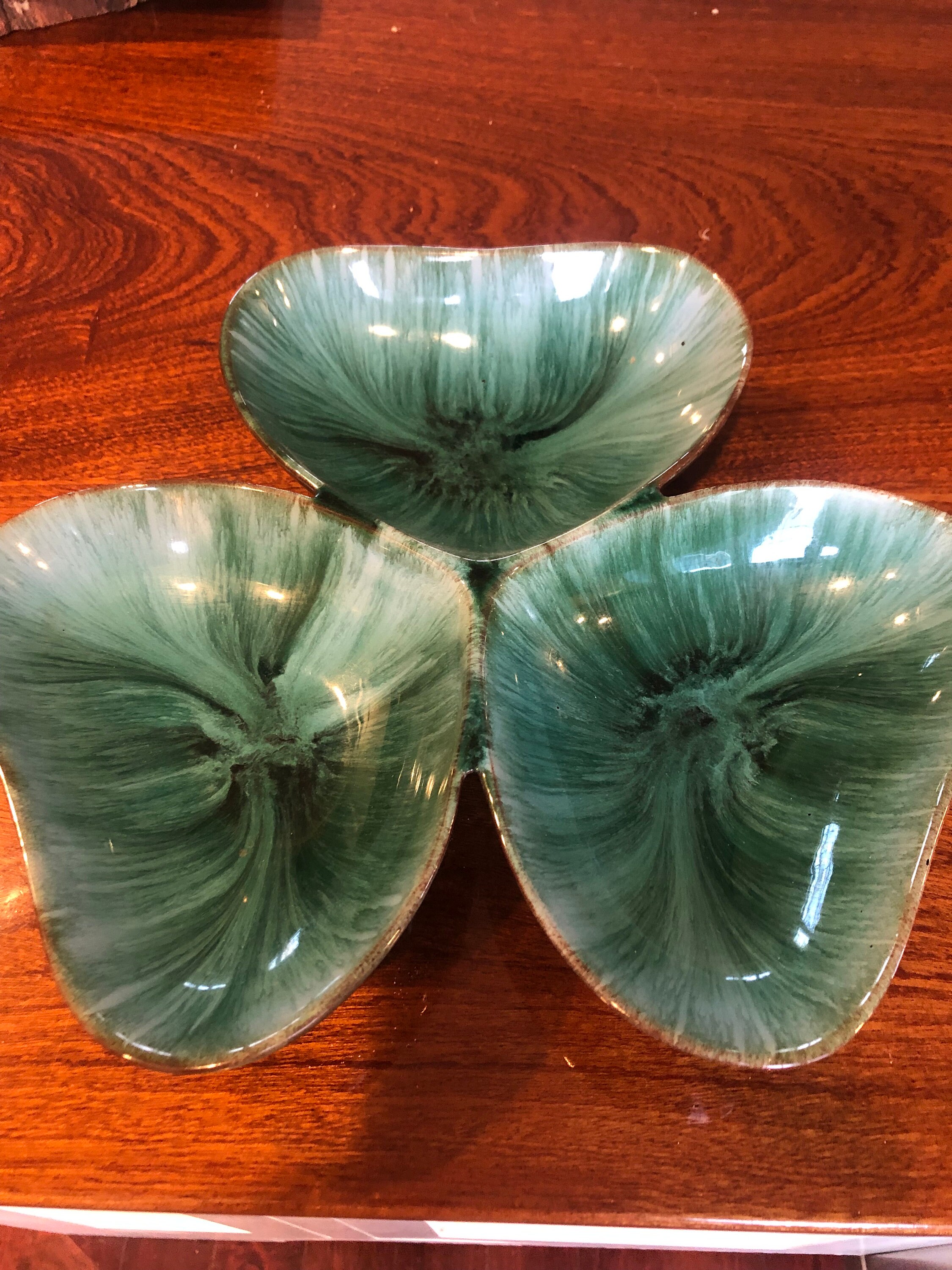 Beautiful Green Ceramic Hand Painted Dish - Etsy