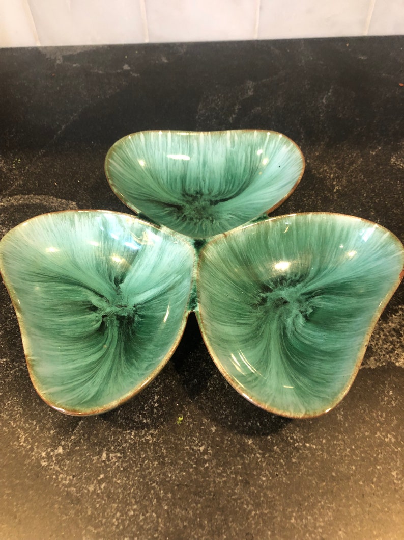 Beautiful Green Ceramic Hand Painted Dish - Etsy