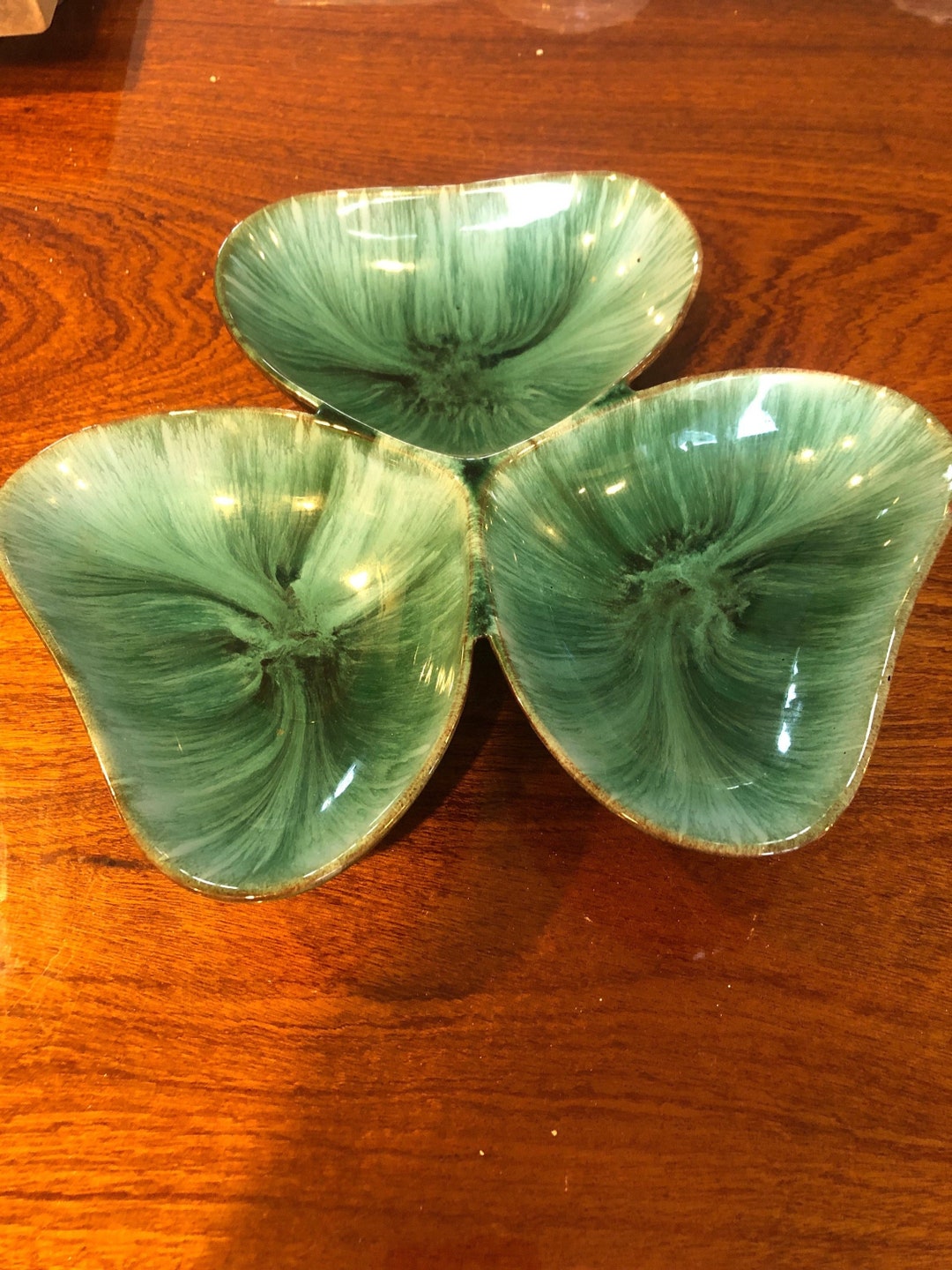 Beautiful Green Ceramic Hand Painted Dish - Etsy