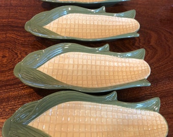 Vintage Indiana Glass Set of 4 Corn on the Cob Holders Pressed Glass ...