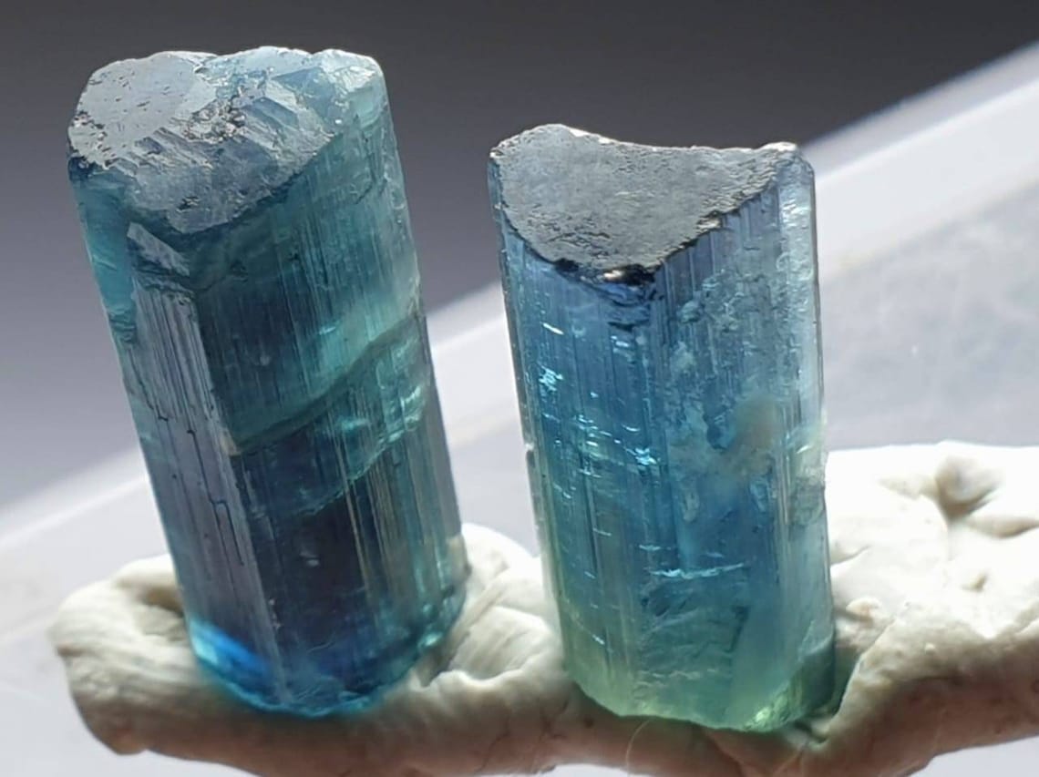 Beautiful Indicolite Color Tourmaline Crystals 2 Pieces - Etsy