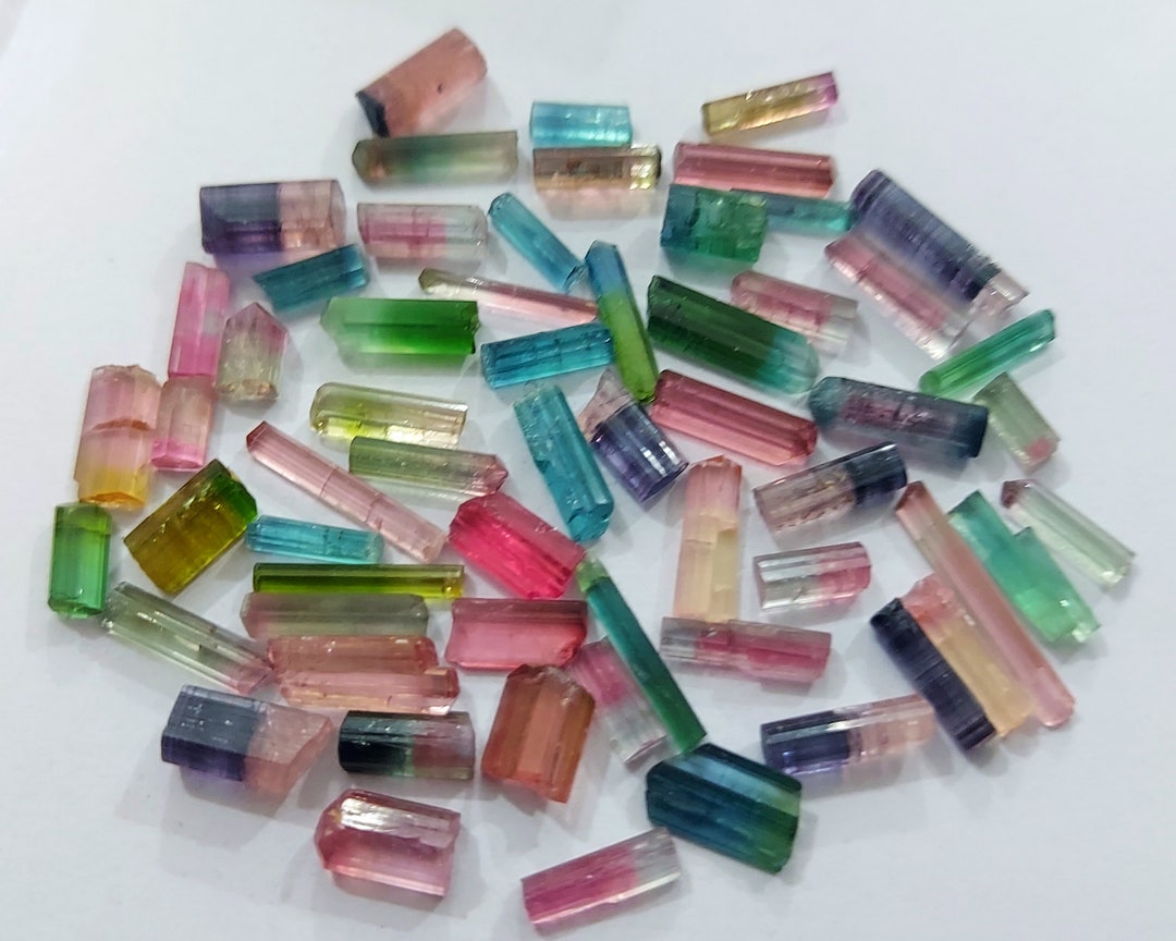 Beautiful Unique Color Combination of Tourmaline Small Crystals.ava - Etsy