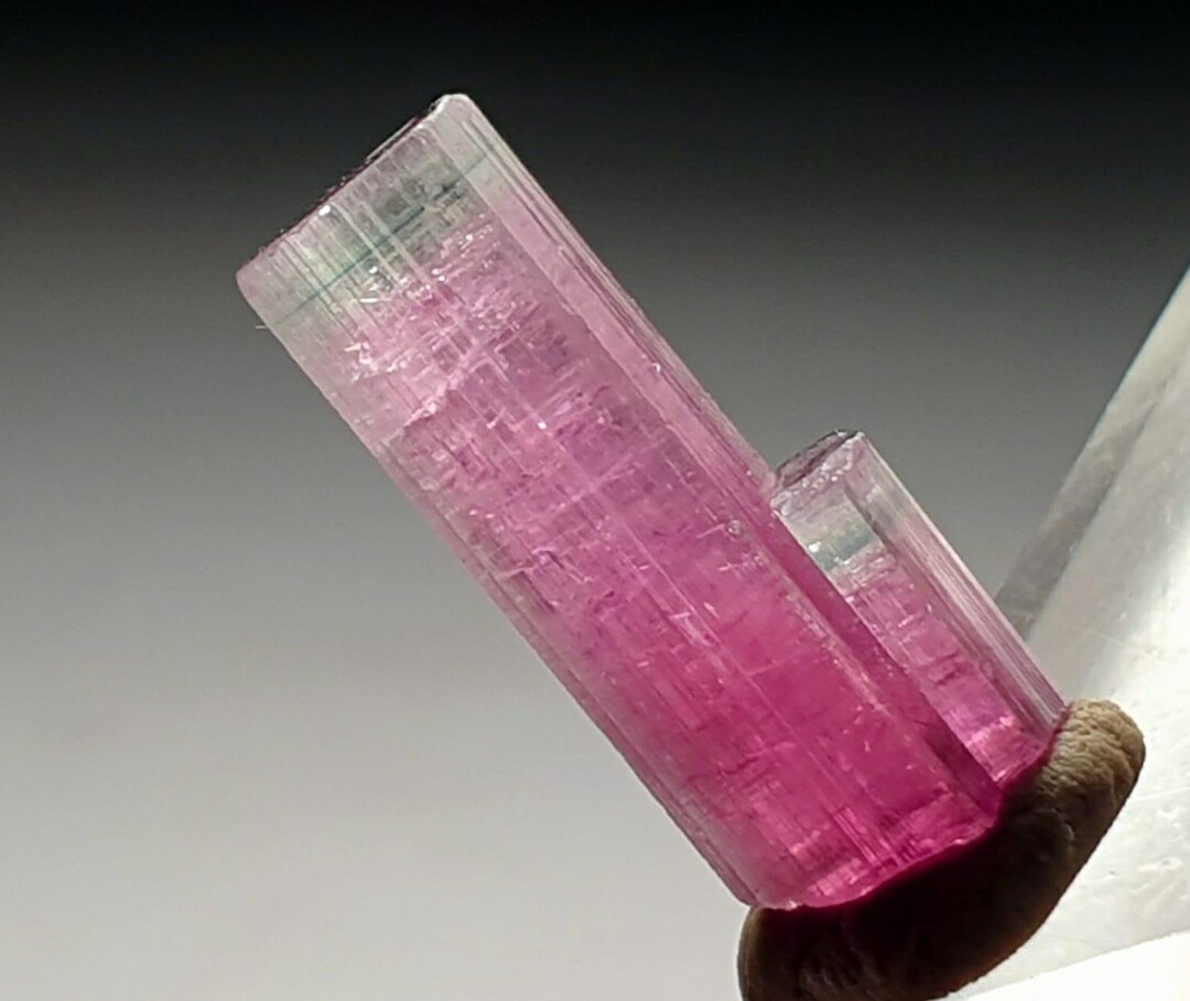 Beautiful Blue Cap Strip Bi Color Tourmaline Stepwise Crystal - Etsy