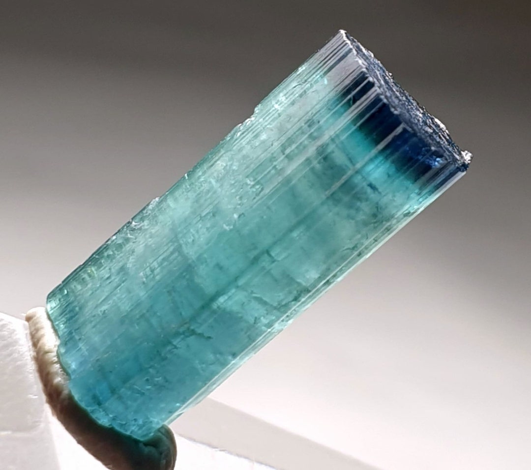Indicolite Cap Tourmaline Crystal, Bi-color Gemstone, 12.5 Cts - Etsy