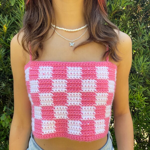 Pink Crochet Top - Etsy