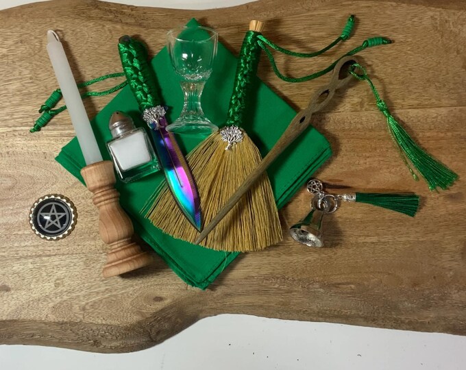 GREEN TREE of LIFE Altar Tools Set Nine Piece Elemental Witchcraft ...