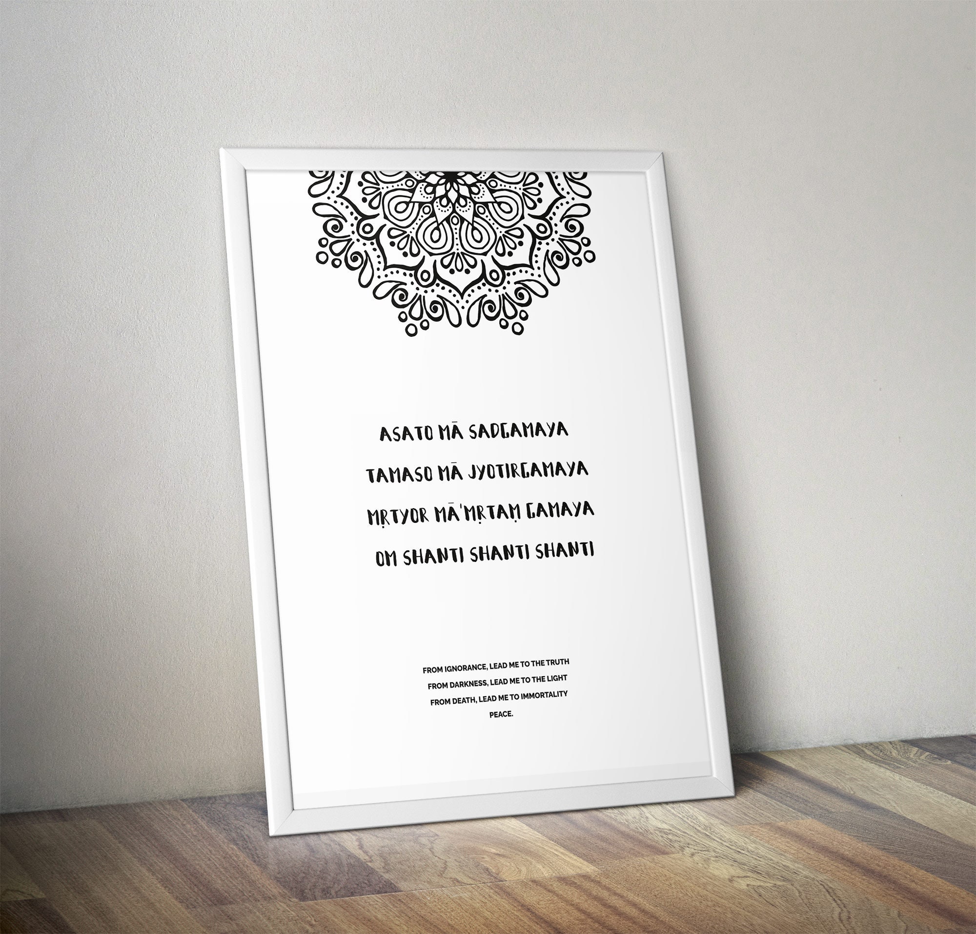 Asato Ma Sadgamaya, Om Poster, Mantra Print, Yoga Gift, Wellness Gift ...