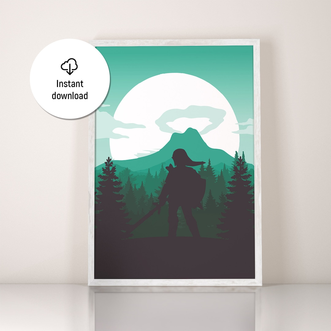 Zelda Breath of the Wild Hyrule Map Poster: Gamer Room Decor (digital ...